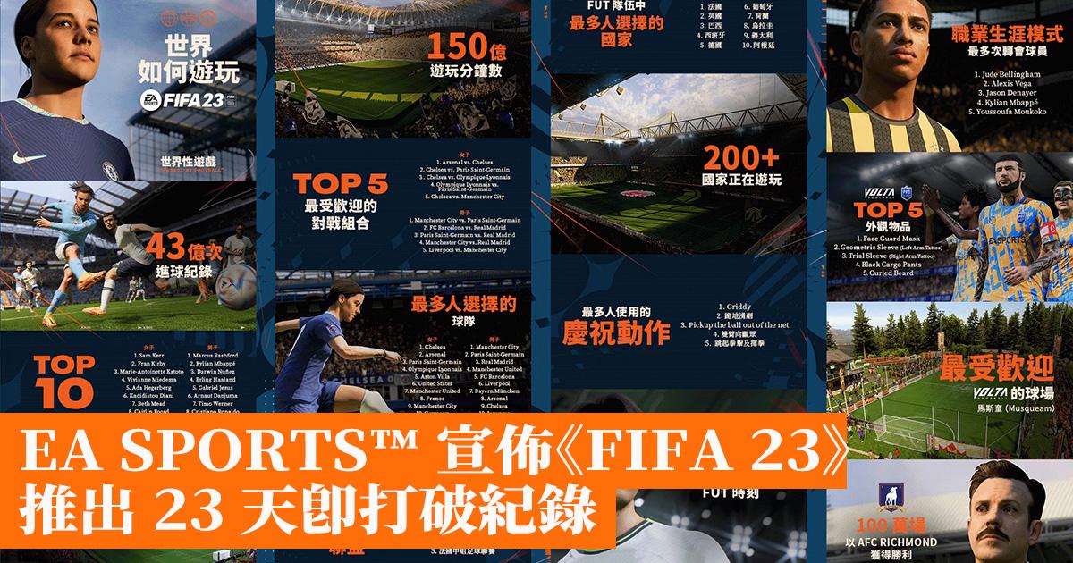 EA SPORTS™ 宣佈《FIFA 23》推出 23 天即打破紀錄 - 香港手機遊戲網 GameApps.hk